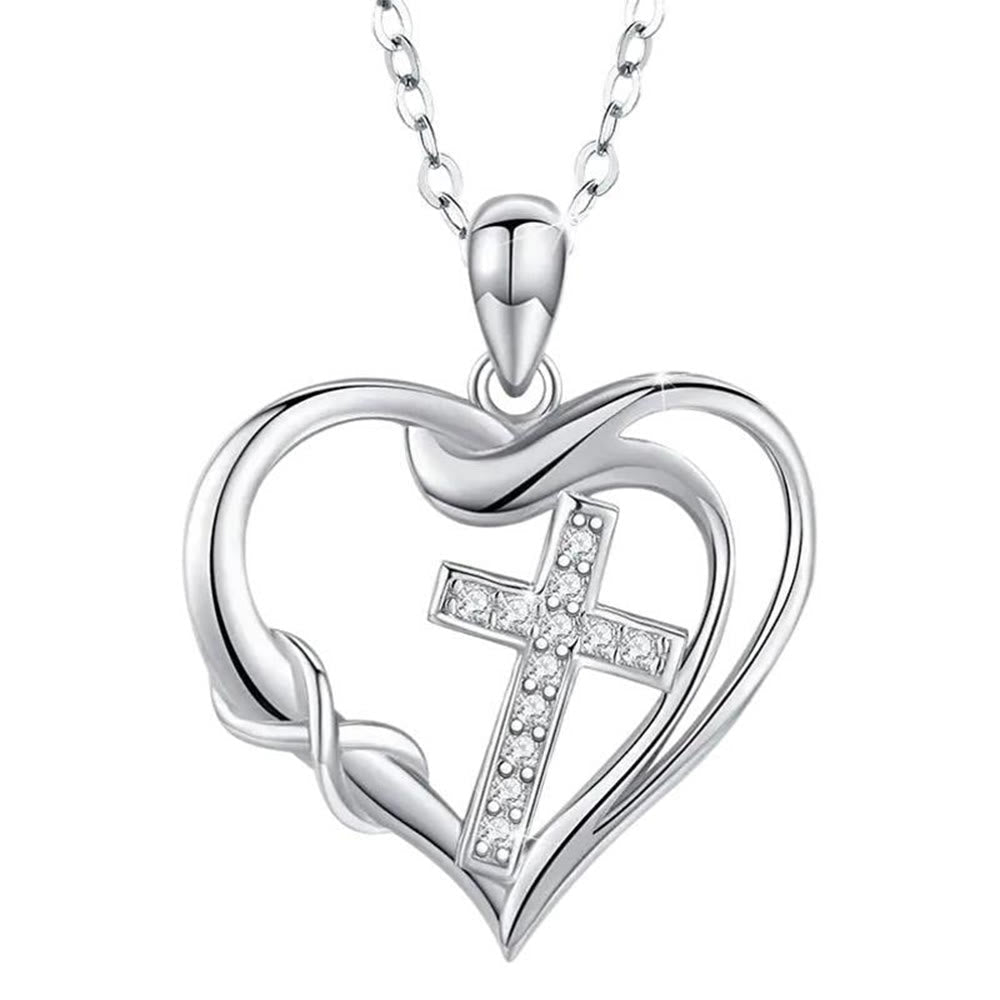 Heart & Cross Necklace: Devotion & Timeless Elegance – Faithful & Blessed